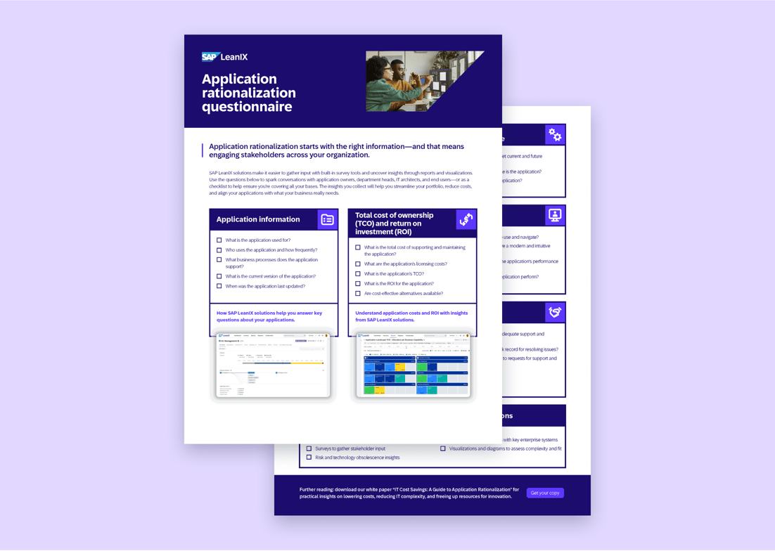 Application Rationalization Questionnaire: FAQs & Template | LeanIX