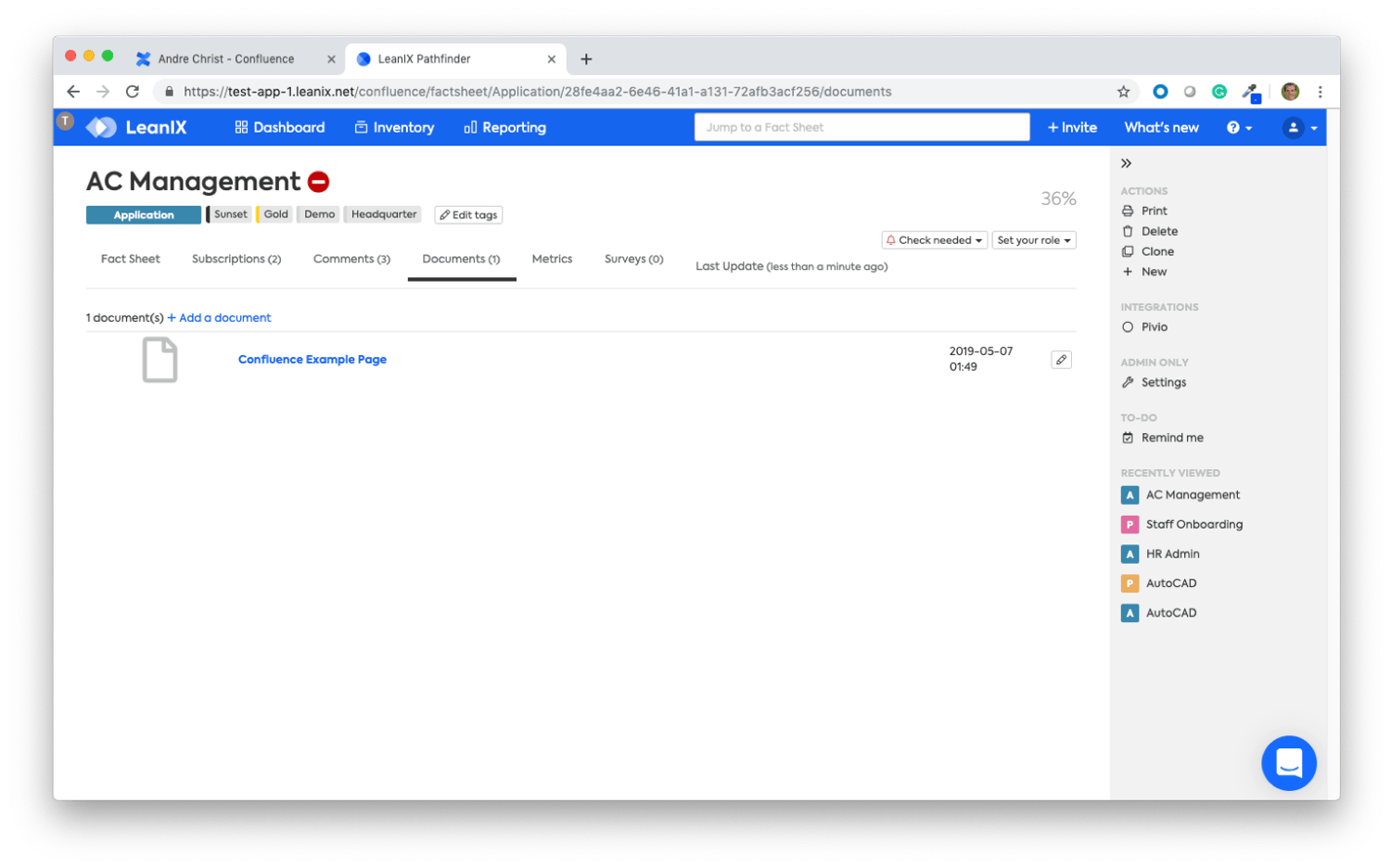 Updates to the LeanIX Enterprise Architecture Management Tool