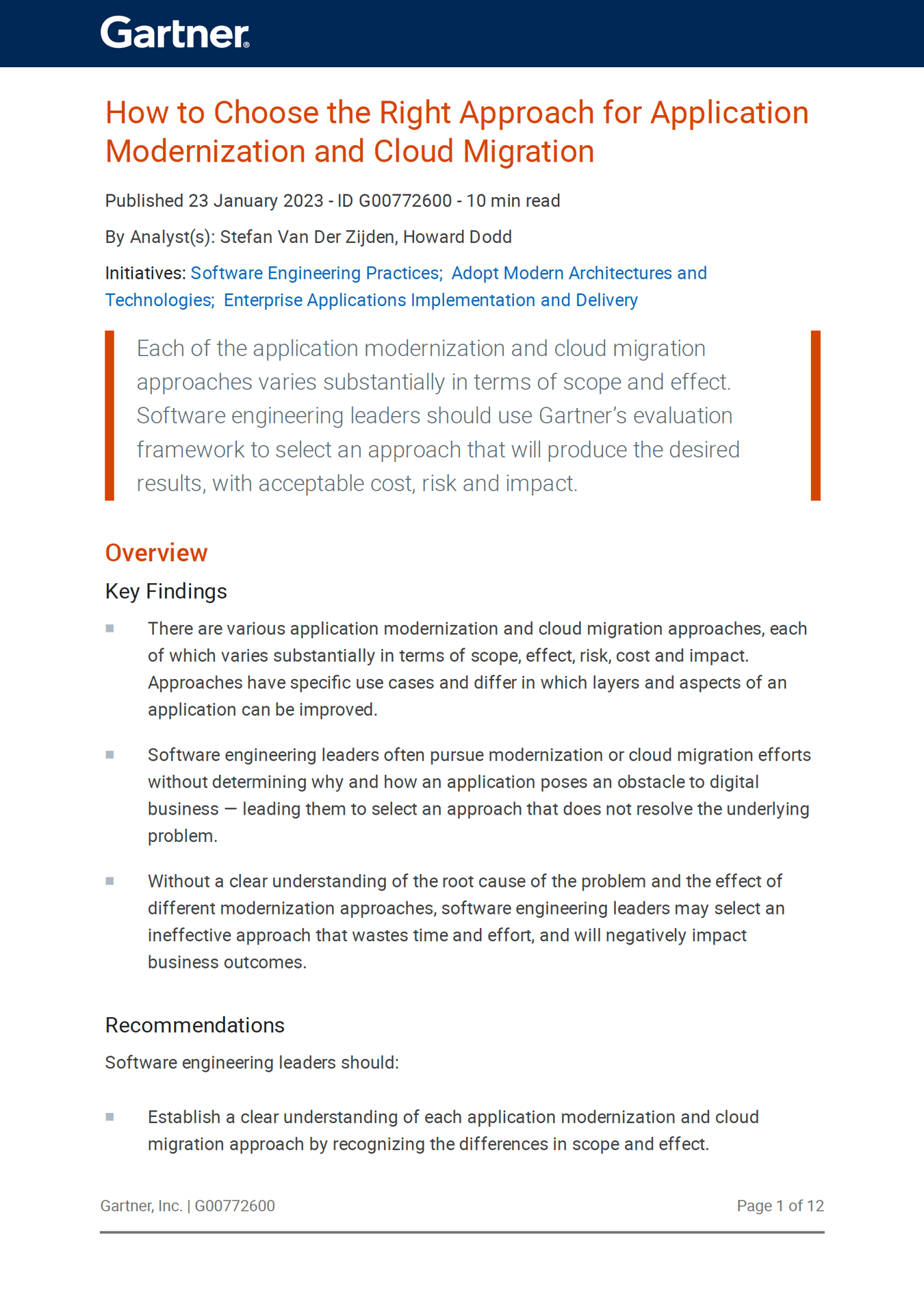 Gartner® Report: How to Choose the Right Application Modernization ...