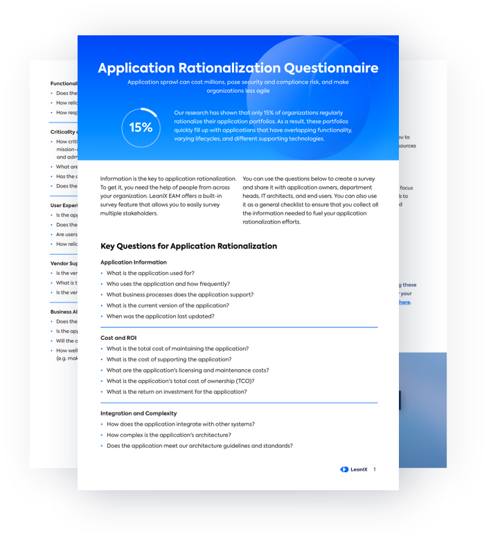 Application Rationalization Questionnaire: FAQs & Template | LeanIX